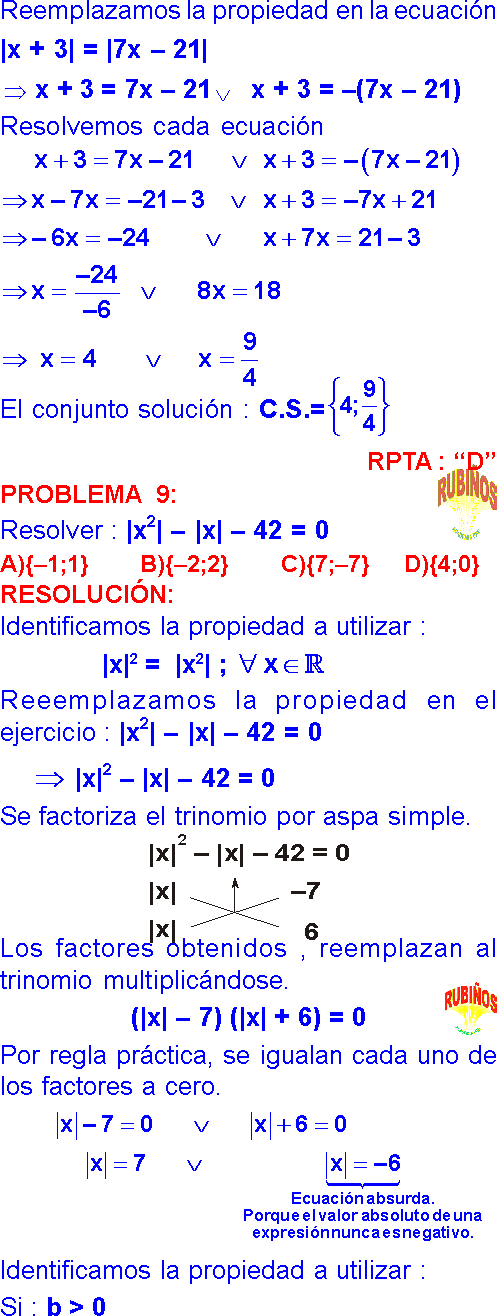 VALOR ABSOLUTO PROBLEMAS RESUELTOS