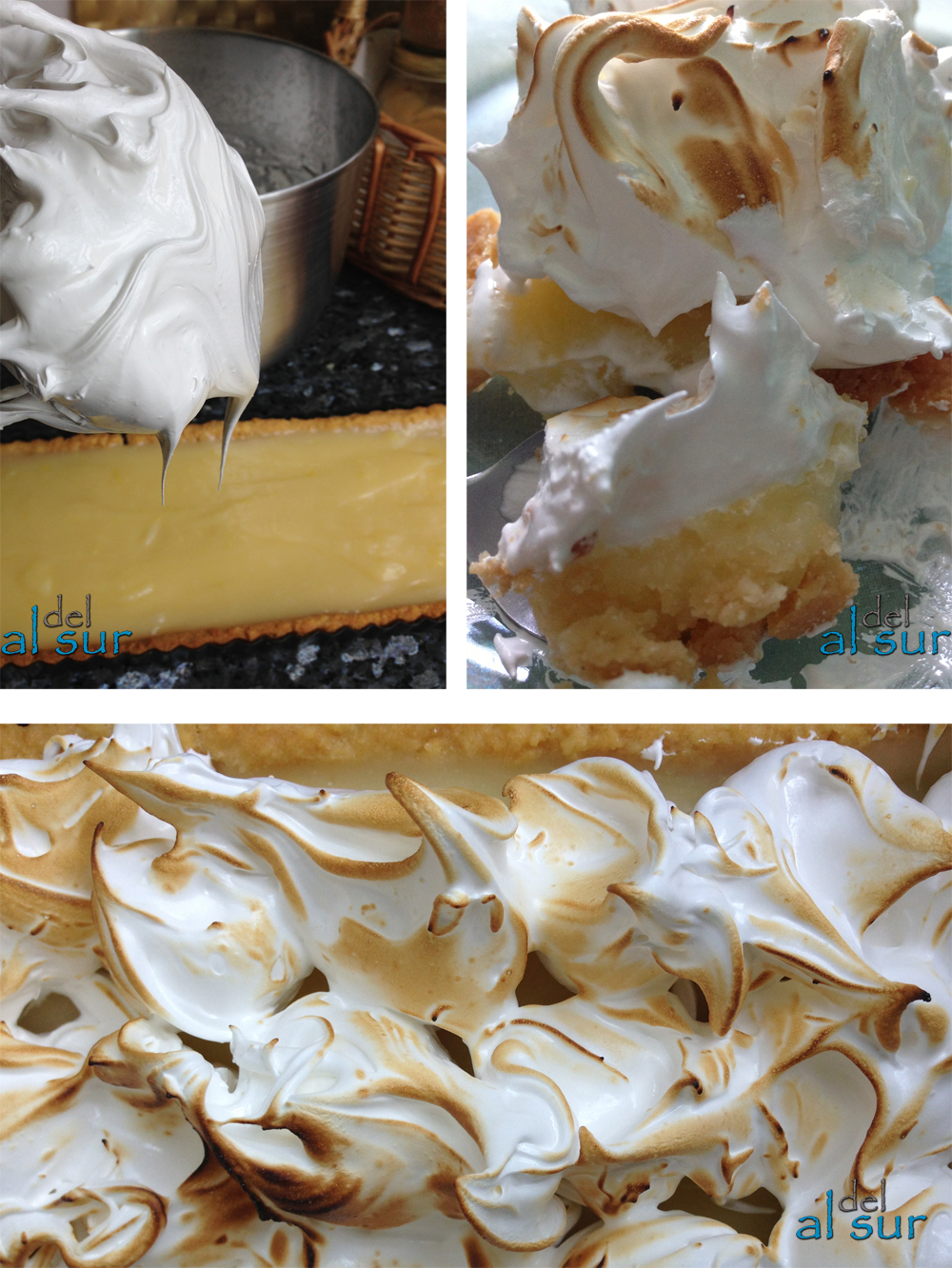 Tarta de crema pastelera y merengue