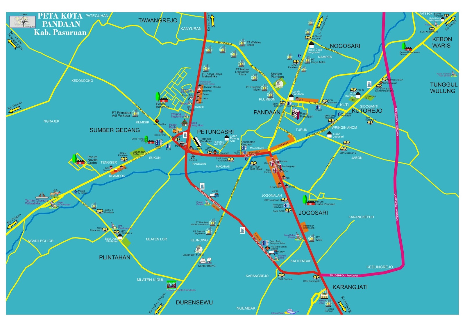 > Peta Lengkap Indonesia: Peta Kota Pandaan