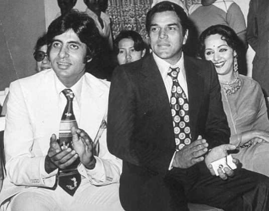Unseen Old Photo: Big B & Dharam Paji with Hema Ji