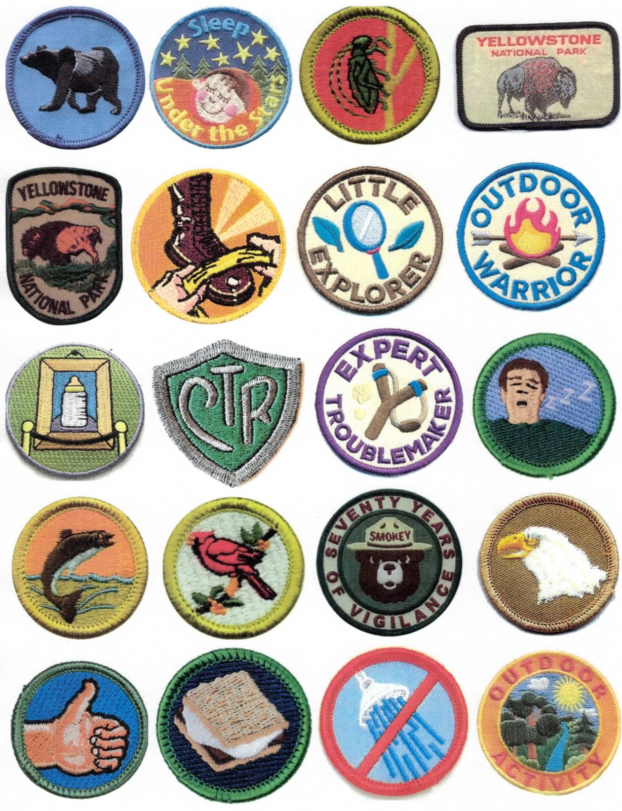 The Little Fabric Blog: Kids Camping Patches FREE PRINTABLE