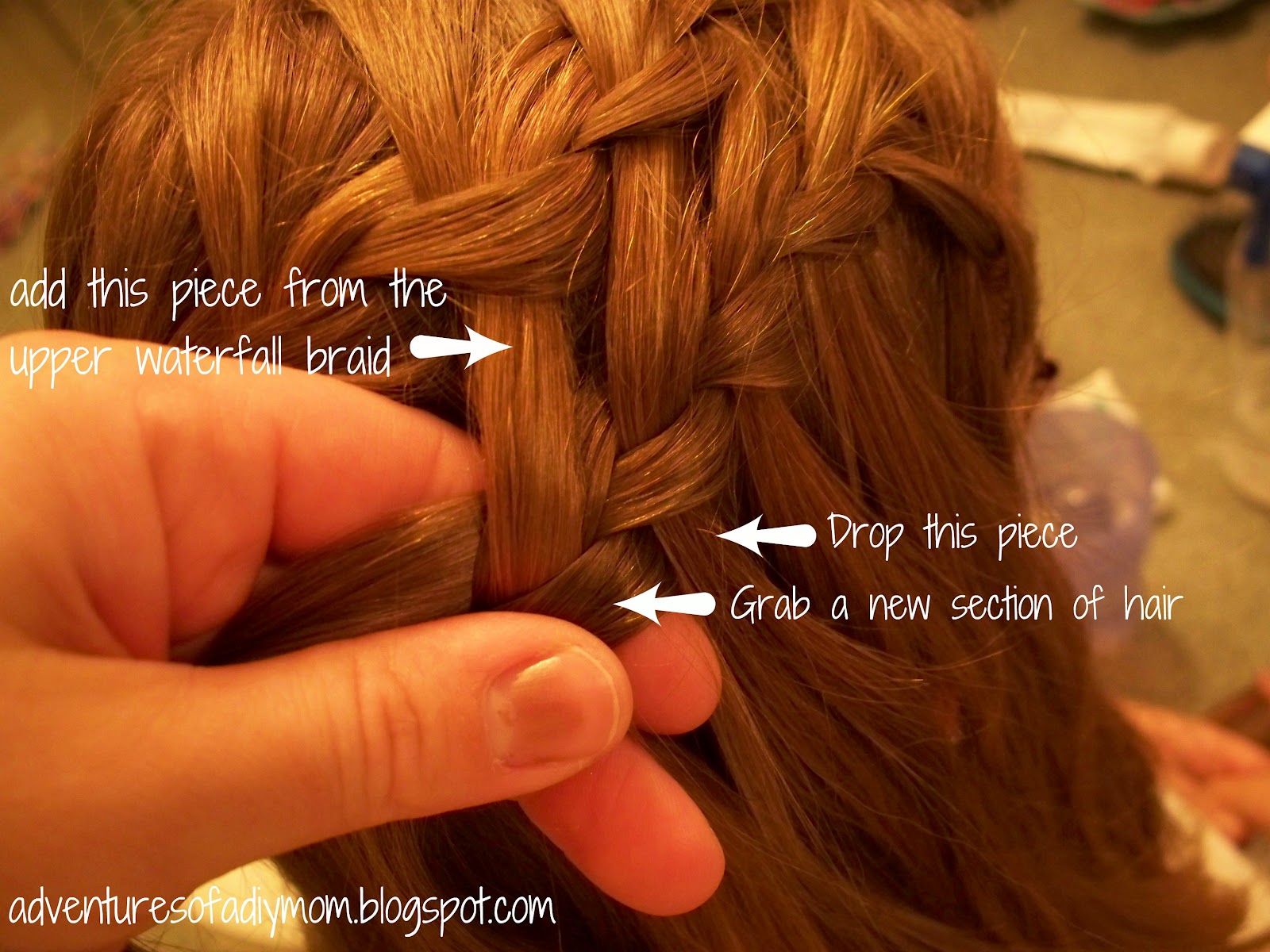 Mini Hair Series - Double Waterfall Braid - Adventures of a DIY Mom