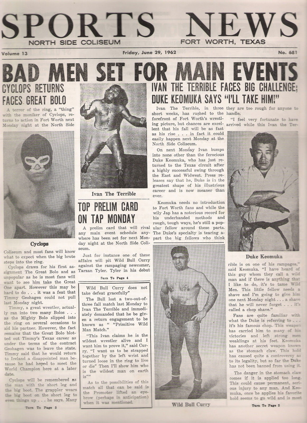 World Class Memories: RESULTS: 1962