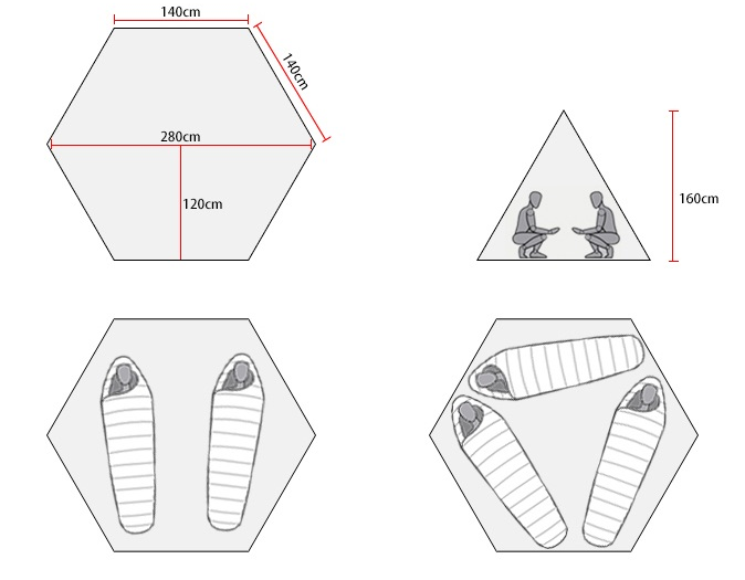 Frugal Hiker: 3F UL GEAR 2-man hexagonal pyramid tent (Golite Shangri ...