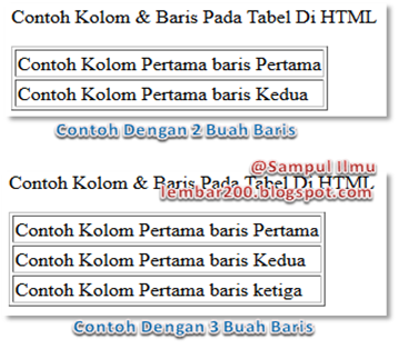 Cara Membuat Tabel Di HTML - Sampul Ilmu