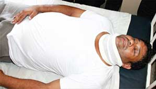 Bruised and battered Sandeep still in hospital