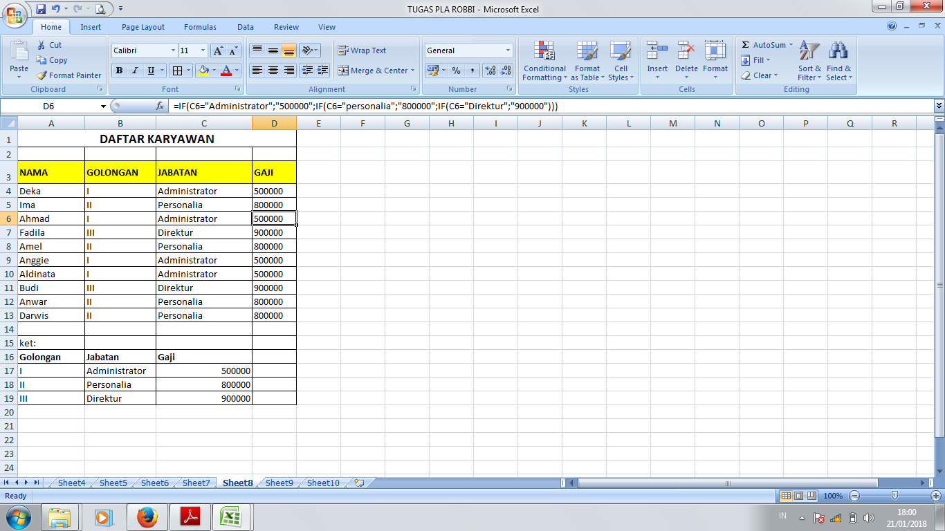 LATIHAN MS.EXCEL