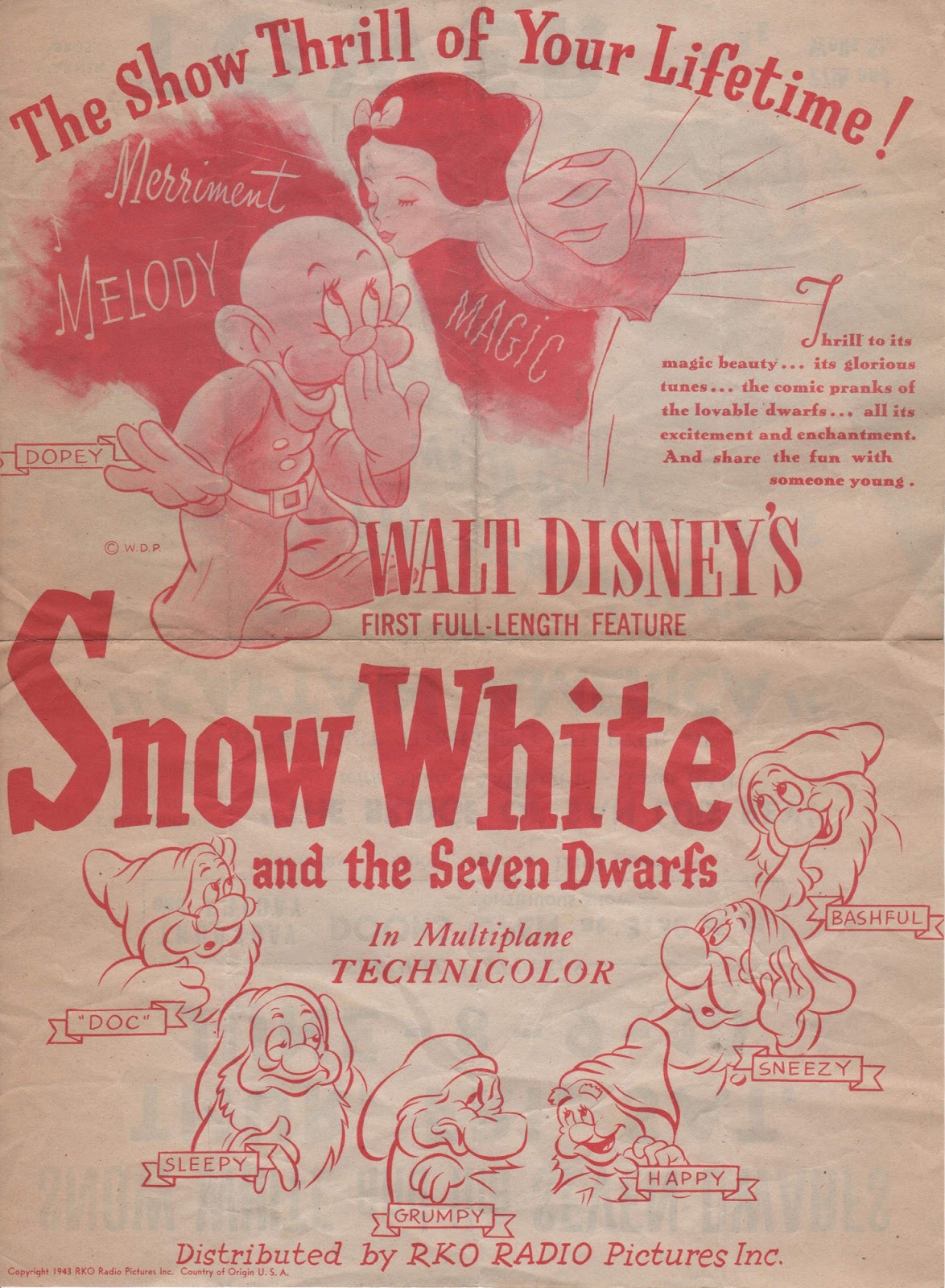 Filmic Light - Snow White Archive: 1944 Snow White Herald