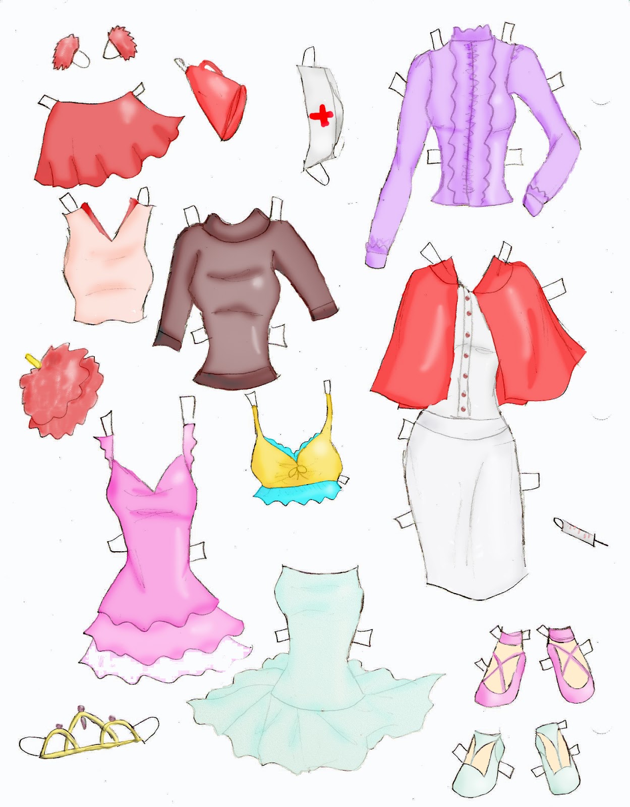 Miss Missy Paper Dolls Lucy Clothes 5