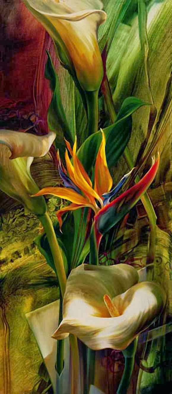 29 Gambar Lukisan Bunga - Seni Rupa