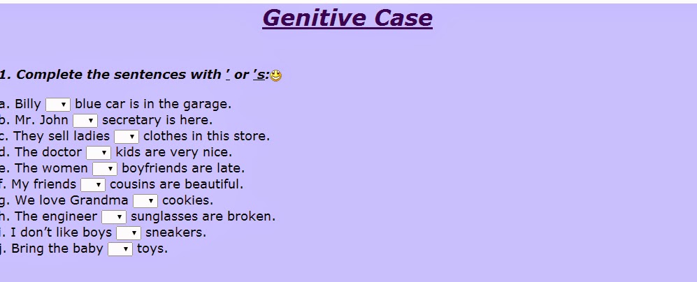 Ideo English 123 2014-2015: Possessive # 2