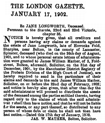 Miscellanea Genealogica de Bolton-le-Moors: The Longworth Family of ...