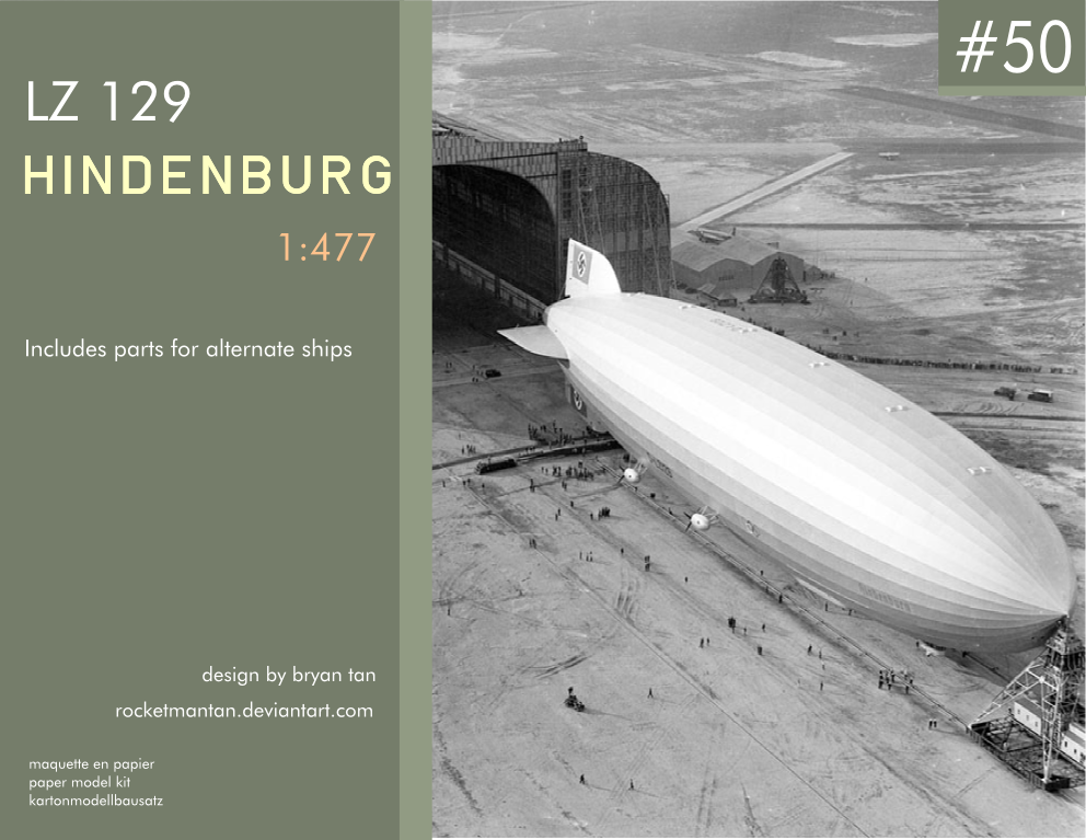 LZ 129 Hindenburg Airship Papercraft | Papercraft Paradise ...