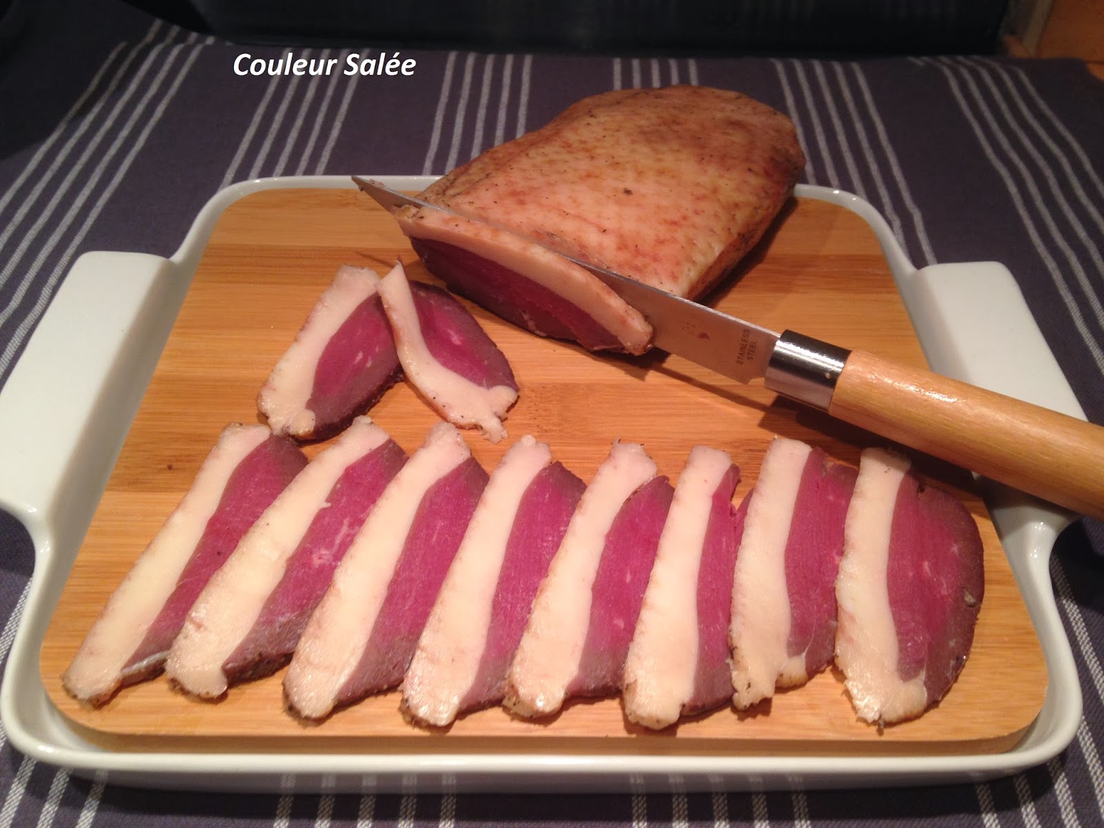 couleur salée: magret de canard séché maison au cognac et poivre