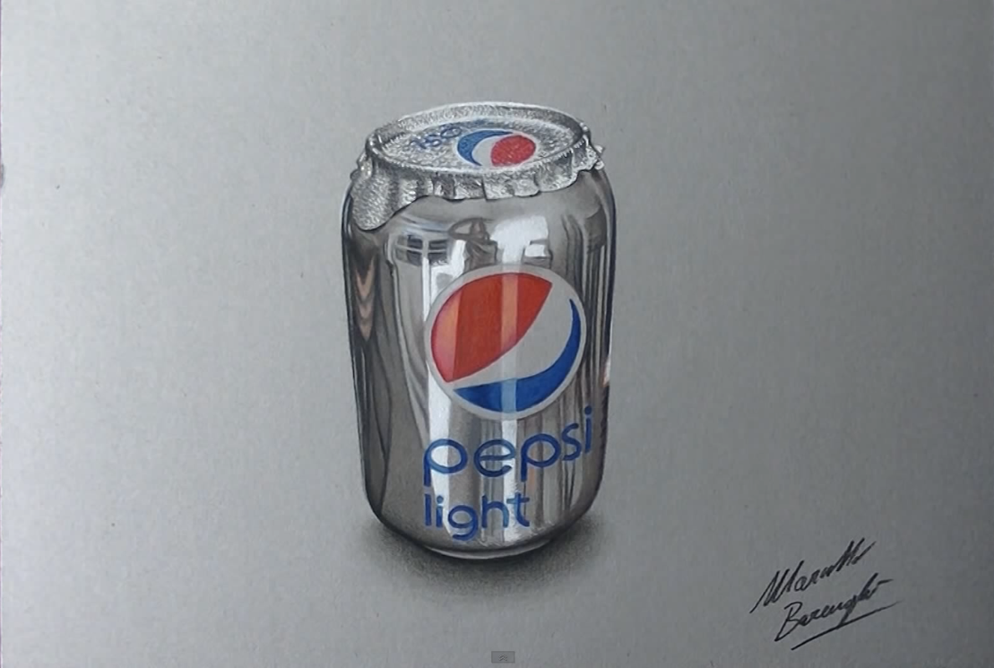 Crazy realistic drawing Pepsi can by Marcello Barenghi | HoW To DRaW