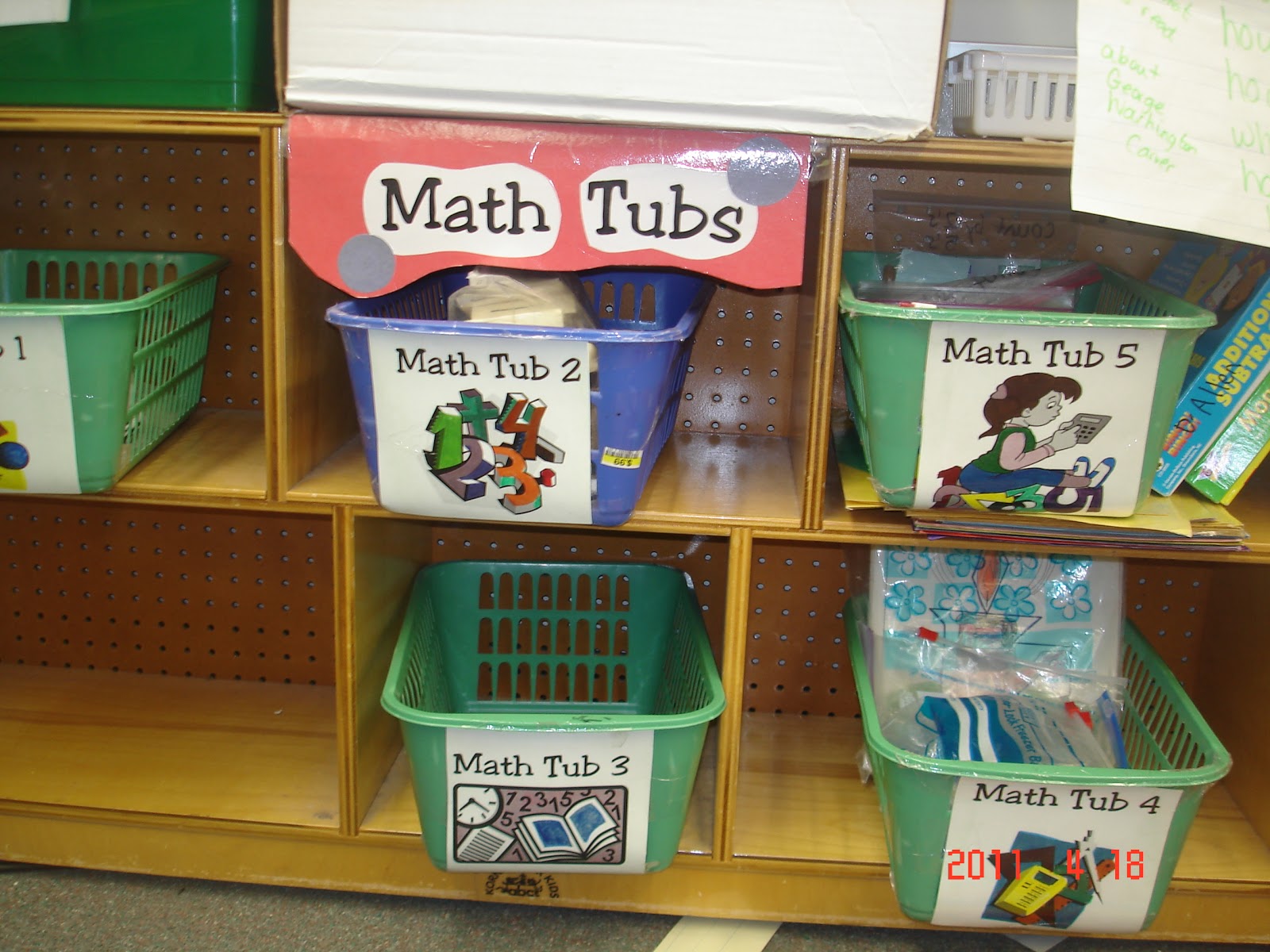 Learn With ME!: Math Tub Signs