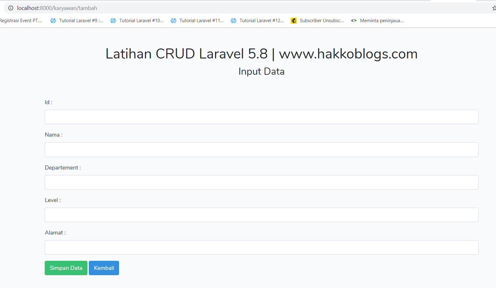 Membuat Crud Di Laravel 5 8 Full Source Code Hakko Blogs