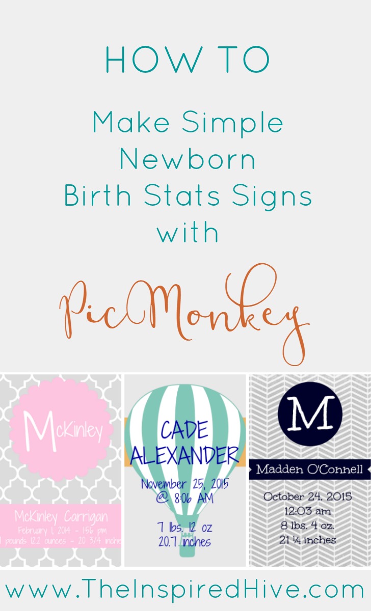 DIY Birth Stats Signs | The Inspired Hive
