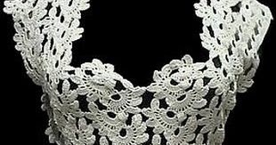 TOPURI CROSETATE ROMANIA: TOP CROSETAT MANUAL DANTELAT FRUNZA MODEL 2