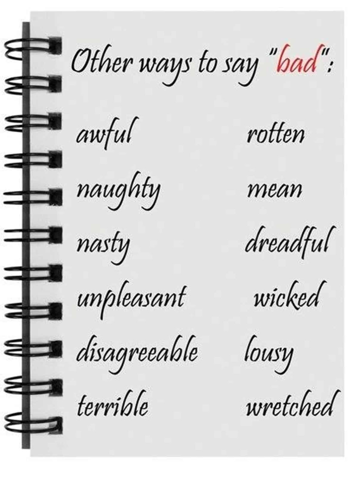Other Ways To Say 'Bad'