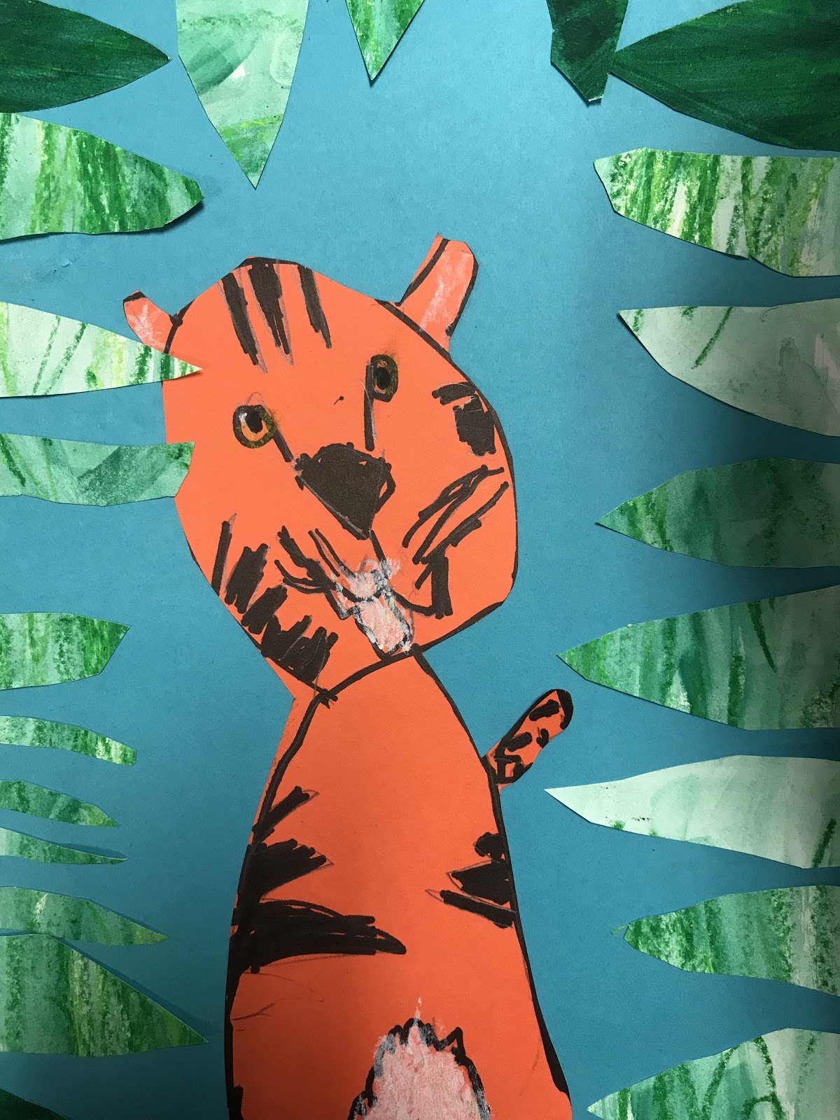 Elements of the Art Room: Kindergarten Tiger Collage