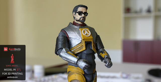 Gordon Freeman 3D Models with Crowbar and Gravity gun | 3D Models by ...