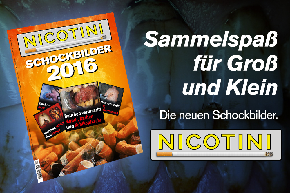 Tabakindustrie bietet "Nicotini"-Sammelalbum für Zigaretten-Schockbilder an