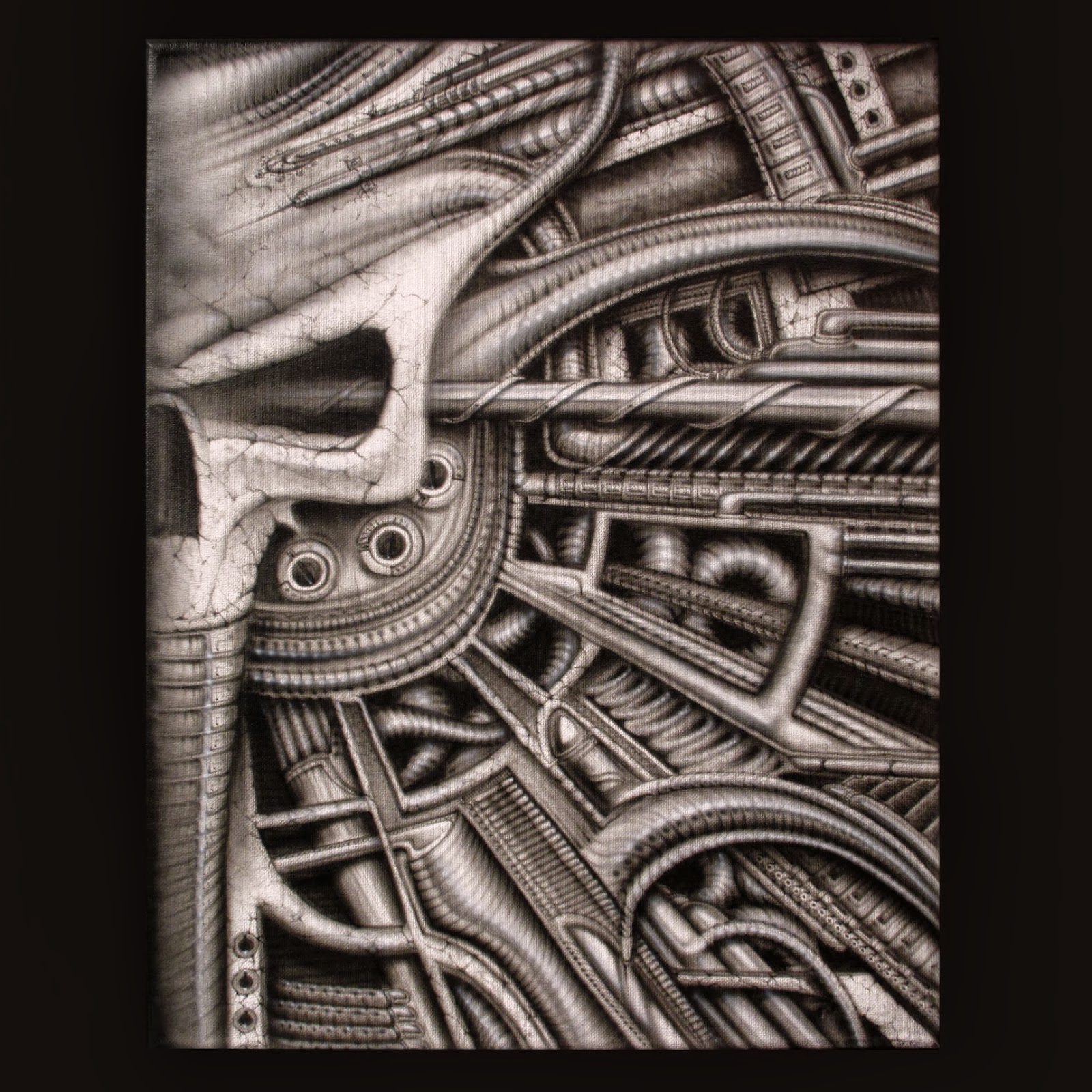 Pinstripe Chris: Giger-esque Painting Finished!!