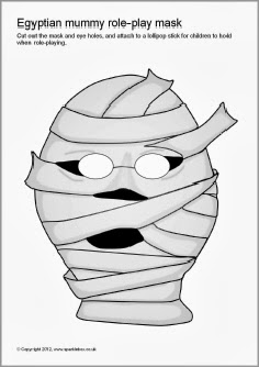 early play templates: Halloween mummy masks