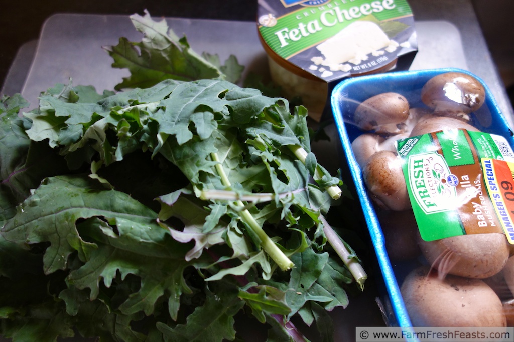 Farm Fresh Feasts: Red Russian Kale, Baby Bella, and Feta with Roasted ...