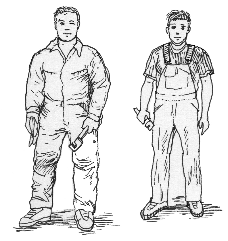 Art By-Products: InkTober 9 Working Guys