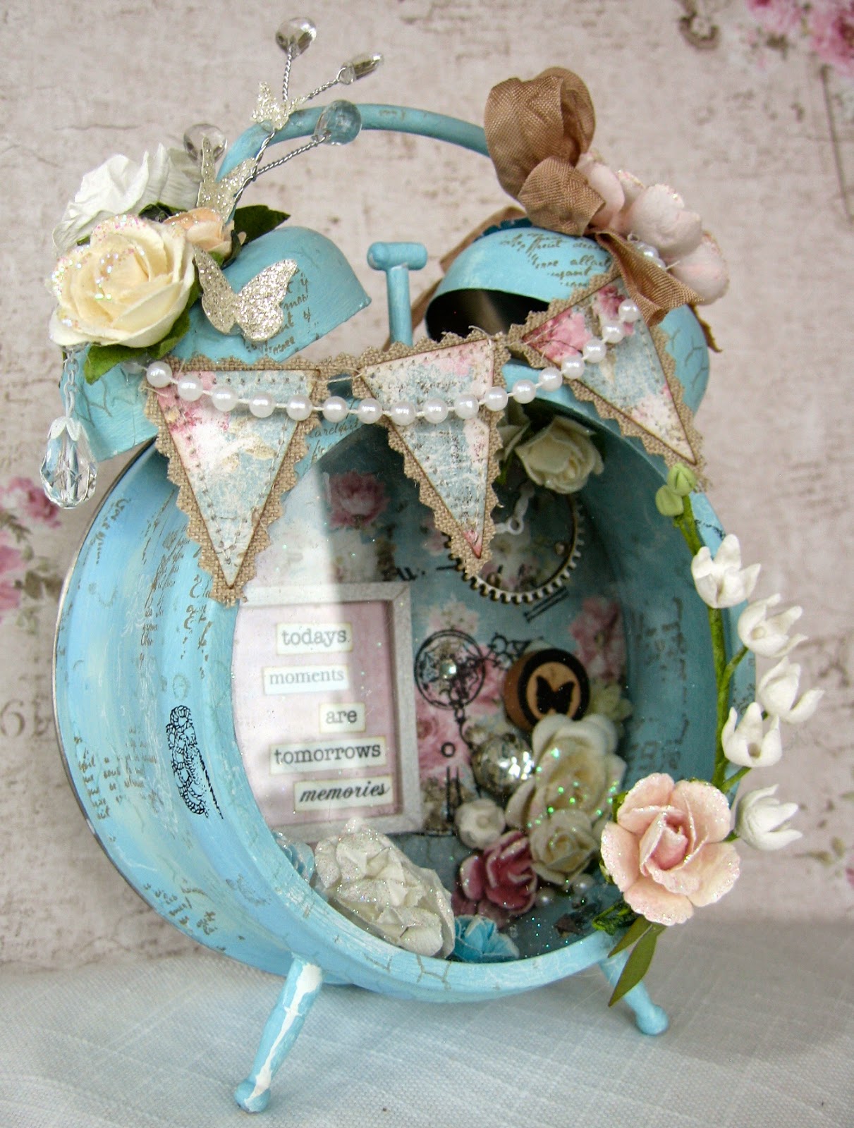Designs by Sharon: Vintage Blue Clock