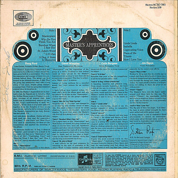 johnkatsmc5: Masters Apprentices “The Master’s Apprentices” 1967 first ...