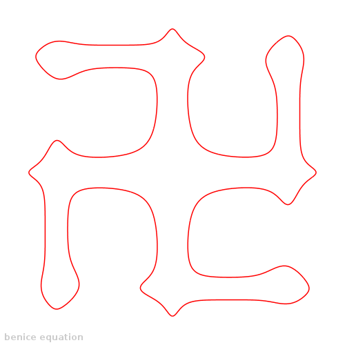 Fun math art (pictures) - benice equation: Swastika (卍)