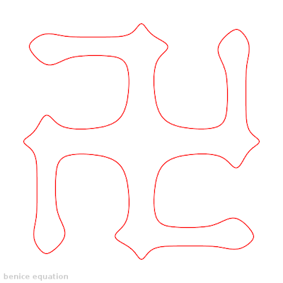 Fun math art (pictures) - benice equation: Swastika (卍)