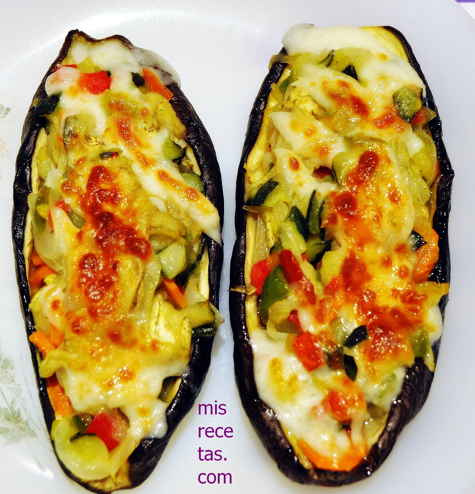 MIS RECETAS. COM: Berenjenas rellenas de verduras