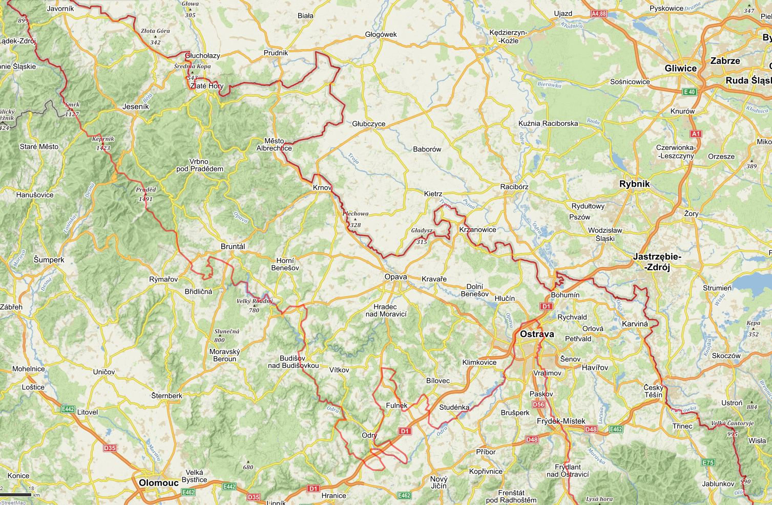 Moravská orlice: Morava, Čechy a Slezsko na digitální mapě