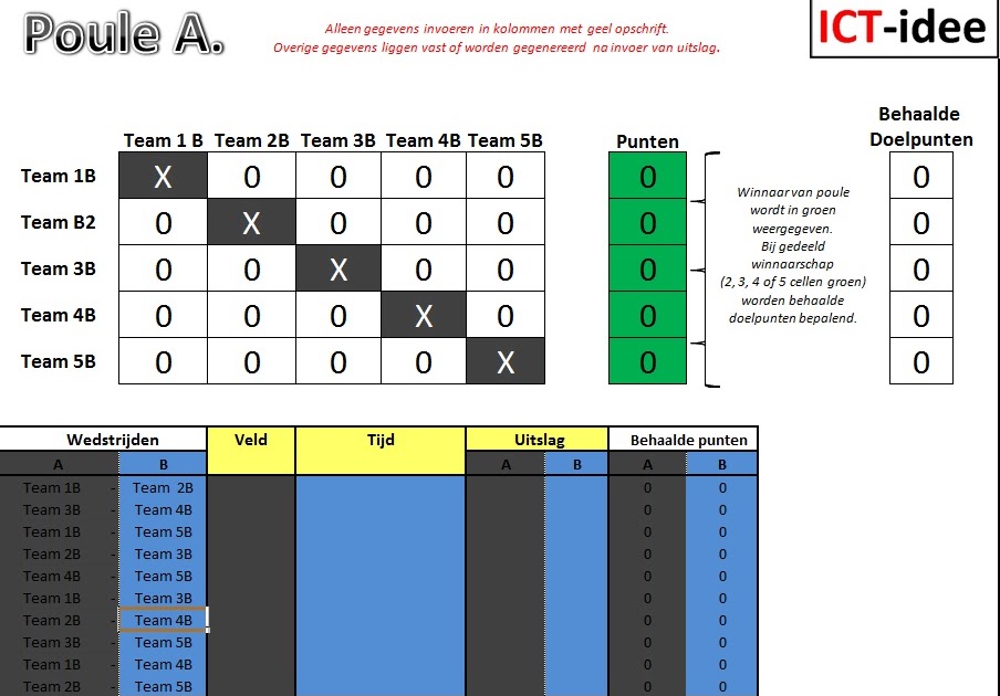 ICT-idee: 41. Wie wint de wedstrijd (pouleberekeningen)