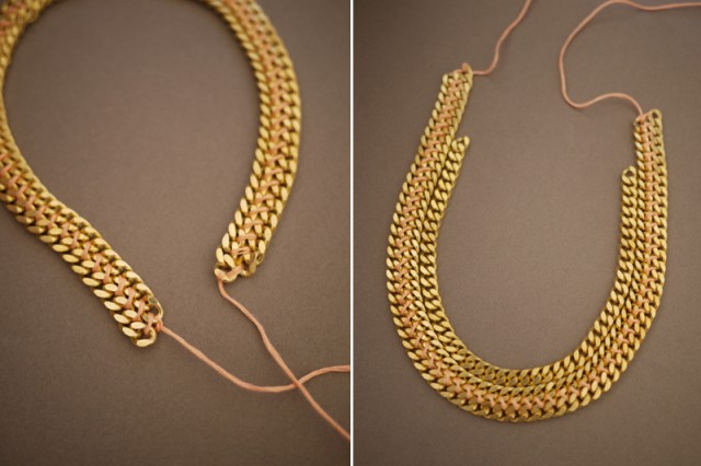DIY Woven Chain Collar Necklace