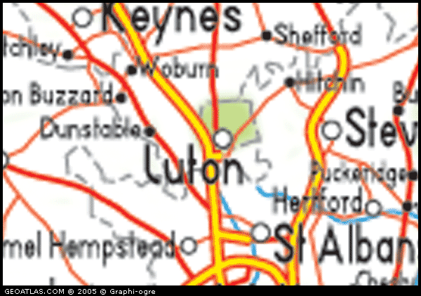 Luton Map Political Regional | United Kingdom Map Regional City Province