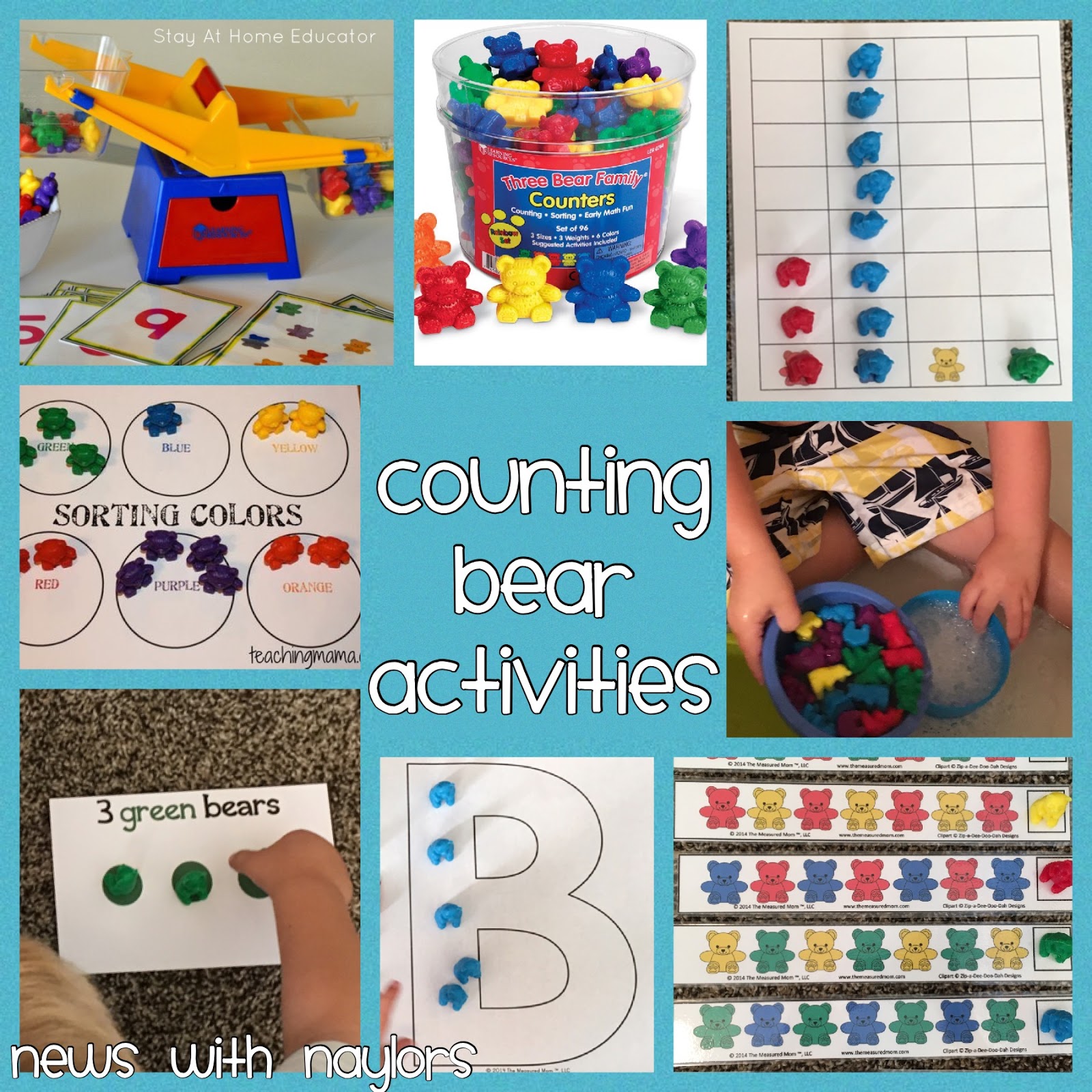 Letter B: Bear Finger Painting, Bear Counter Activities (Day 2)