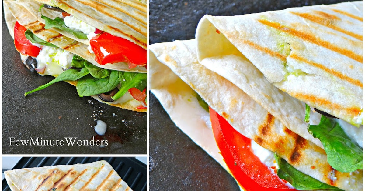 Panini Pesto Tortilla Sandwich - Few Minute Wonders