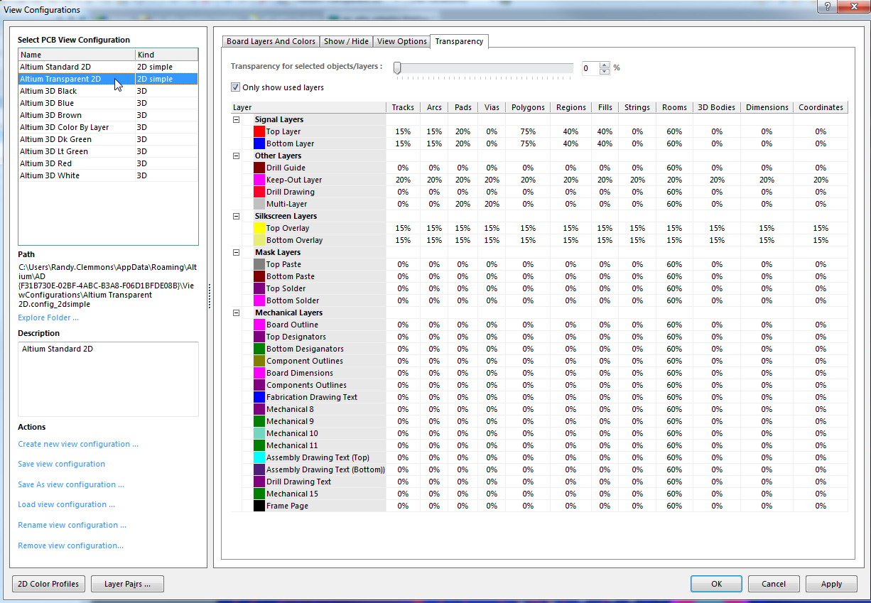 Altium PCB Designer: PCB Layout Transparency View