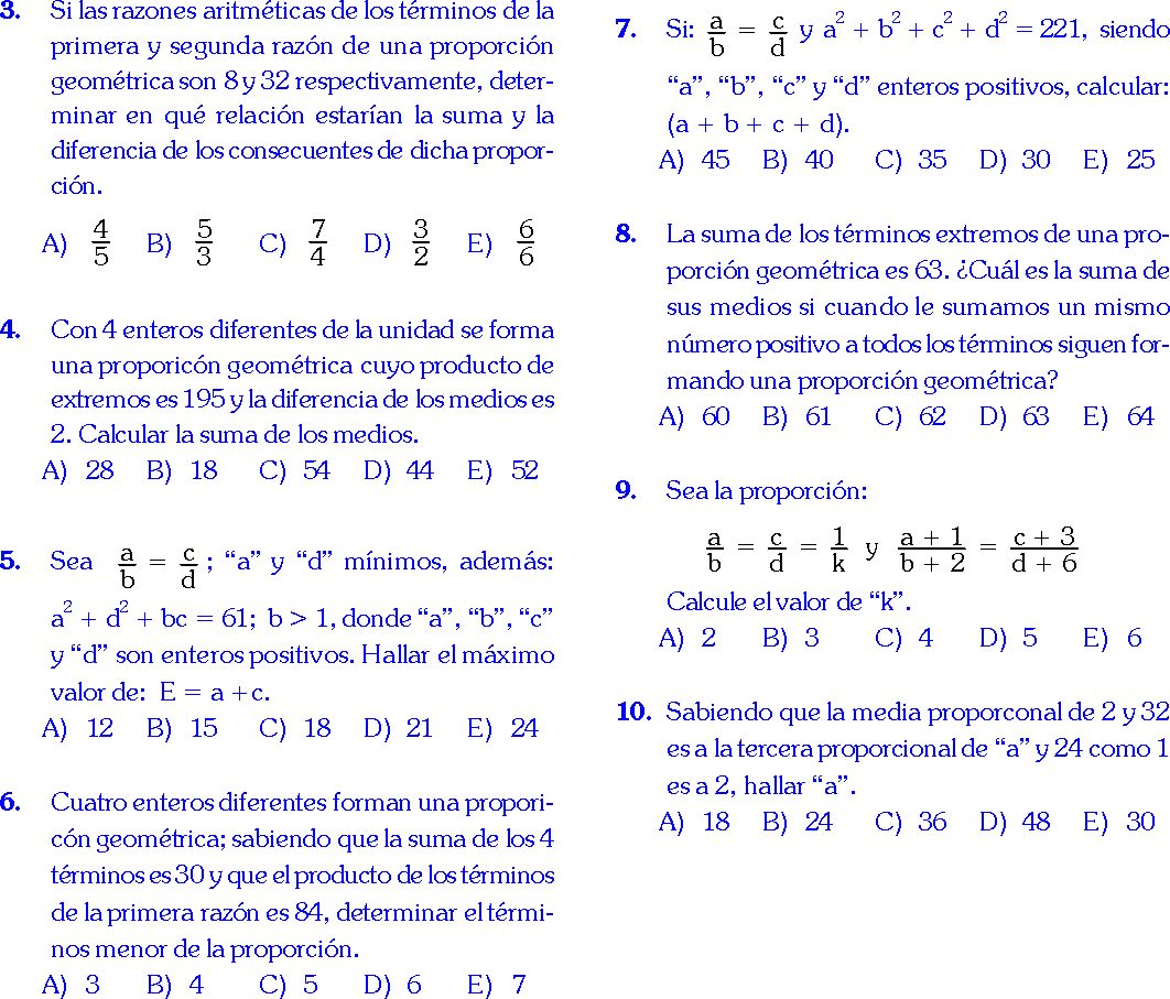 RAZONES Y PROPORCIONES EJERCICIOS RESUELTOS EN PDF