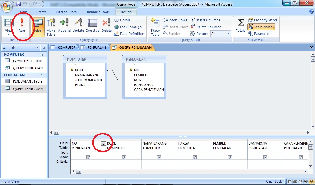 Bukan Hanya Sekedar "BLOG": MENGOLAH TABEL DAN QUERY PADA MICROSOFT ACCESS