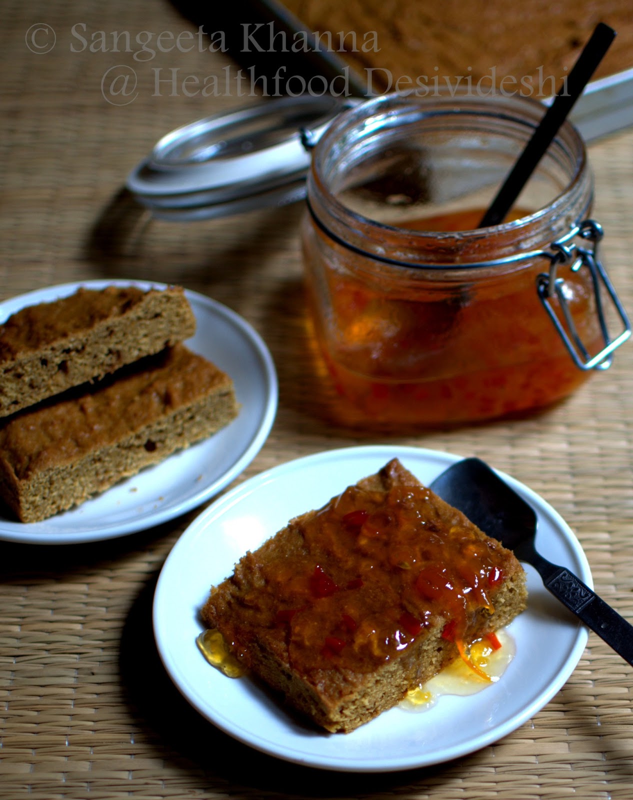 whole wheat whole orange cake with added wheat bran...