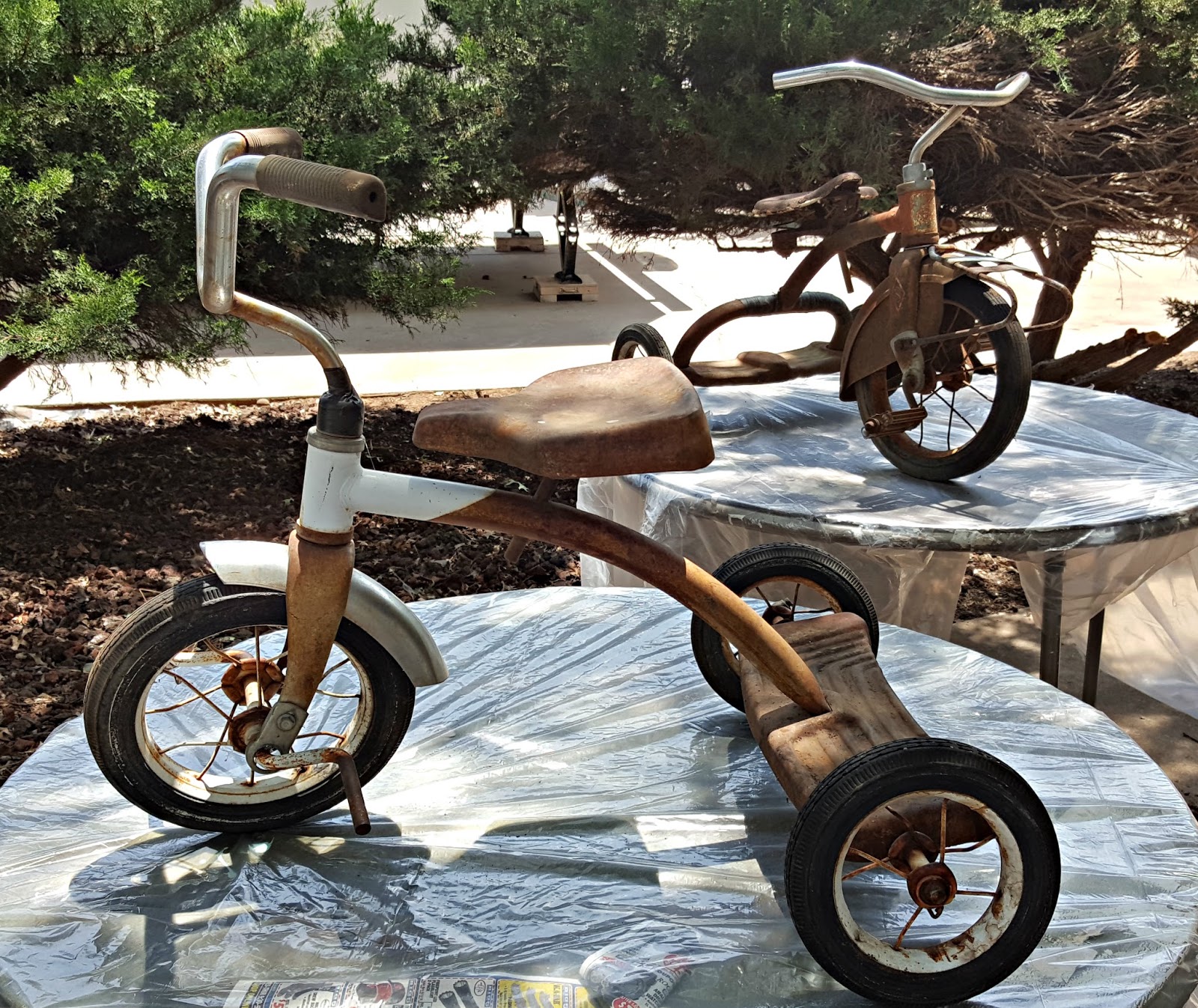 Penny's Vintage Home: Pink Tricycles and a White Goat Cart