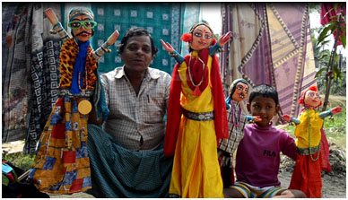 Different types of puppets found in India