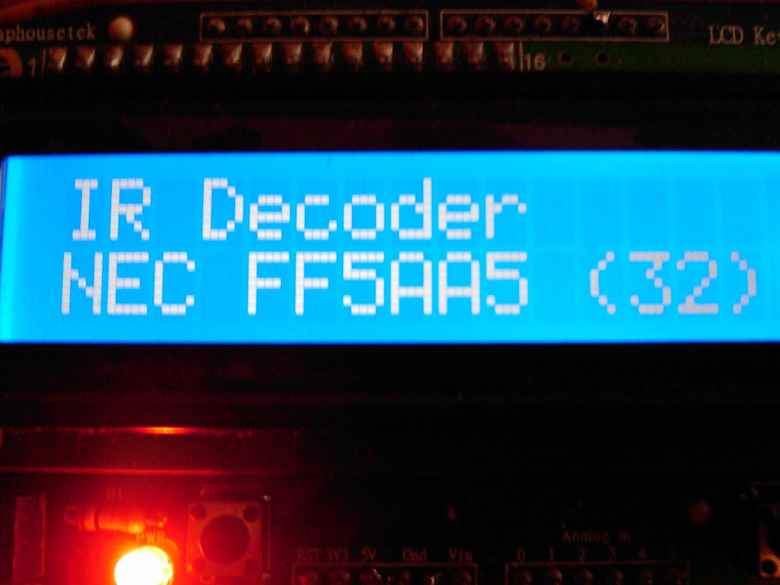 cheaphousetek: Freeduino/Arduino LCD IR Decoder
