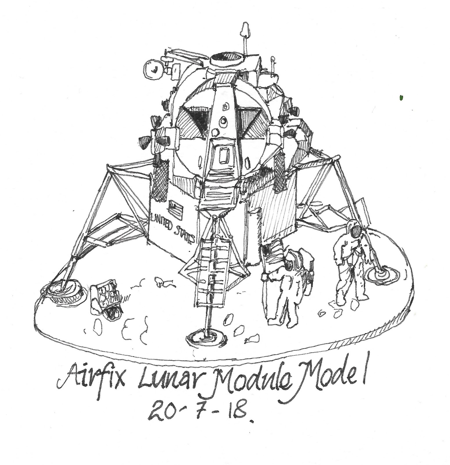 South Wales Urban Sketcher: One Sketch #117) Lunar Module Airfix Kit